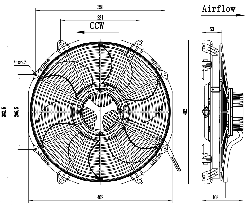 DC 24V 16inch 385mm Universal Axial Fan Condenser Brushless Replace ...